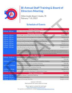 DRAFT TARC February 2023 Meeting Schedule - Texas Association of ...